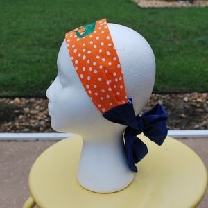 Handmade | Accessories | Orange Blue Gator Tie Headband Game Day | Poshmark